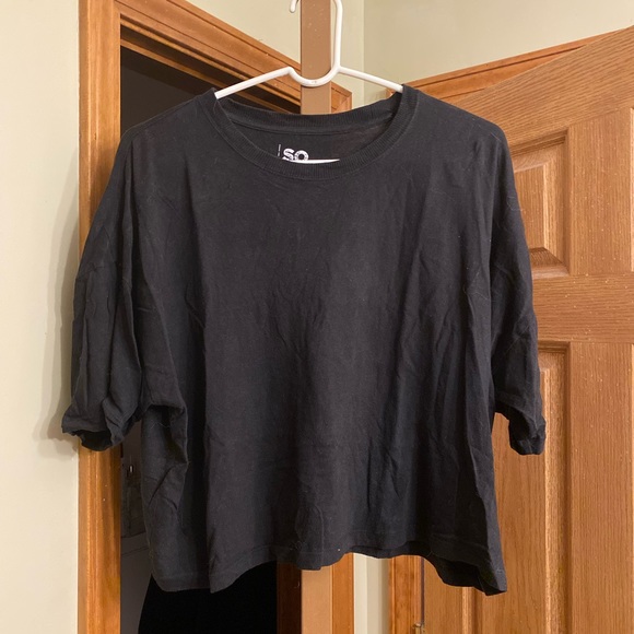 SO | Tops | Juniors So Solid Cropped Boxy Tee Black | Poshmark
